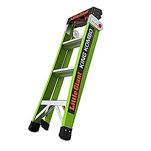 Little Giant Ladders, King Kombo, Professional, 4 ft. A Frame, 7 Ft. Extension, Fiberglass, Type 1AA, 375 lbs weight rating, (13470-001)
