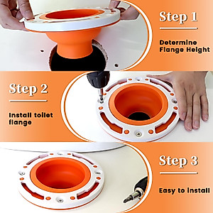 Toilet Flange Repair Kit, Universal Toilet Flange Fits for 4" and 5" or Special 3" Drain Pipe, Toilet Repair and Easy Install, Perfect Seal No More Pipeline Gas Leakage