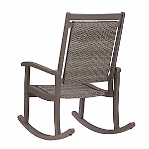 Signature Design by Ashley Outdoor Emani Eucalyptus Patio Rocking Chair, Gray
