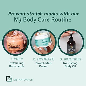 Stretch Mark Cream Infused with Collagen & Stem Cell Maternity Skincare Oil Removes Stretch Mark Prevention & Scar Remover Lotion Green Tea Extract & Raspberry Ketones by M3 Naturals