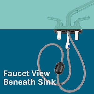 JS Jackson Supplies Dual Handle Pull Out Faucet, Stainless Steel Finish, 4 Inch Center Set, Universal Utility Sink or Laundry Tub ABS Plastic Faucet with Spray Setting