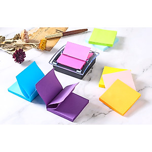 (8 Pack) Pop-up Sticky Notes 3x3 Inches, 8 Bright Colors Super Sticky Notes, Clean Removal, Recyclable, 84 Sheets/pad