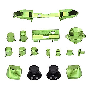 Full Game Controller Plating Button Set, Beautiful Appearance Game Handle Accessories Compatible Unique for Series X(Electroplating Green)