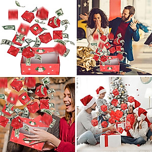 Surprise Box Gift Box for Money, Surprise Gift Box Explosion,2024 Newly Merry Christmas Surprise Gift Boxes,Folding Pop-Up Explosion Gift Box for Birthday Anniversary Valentine Proposal (Red Christmas)
