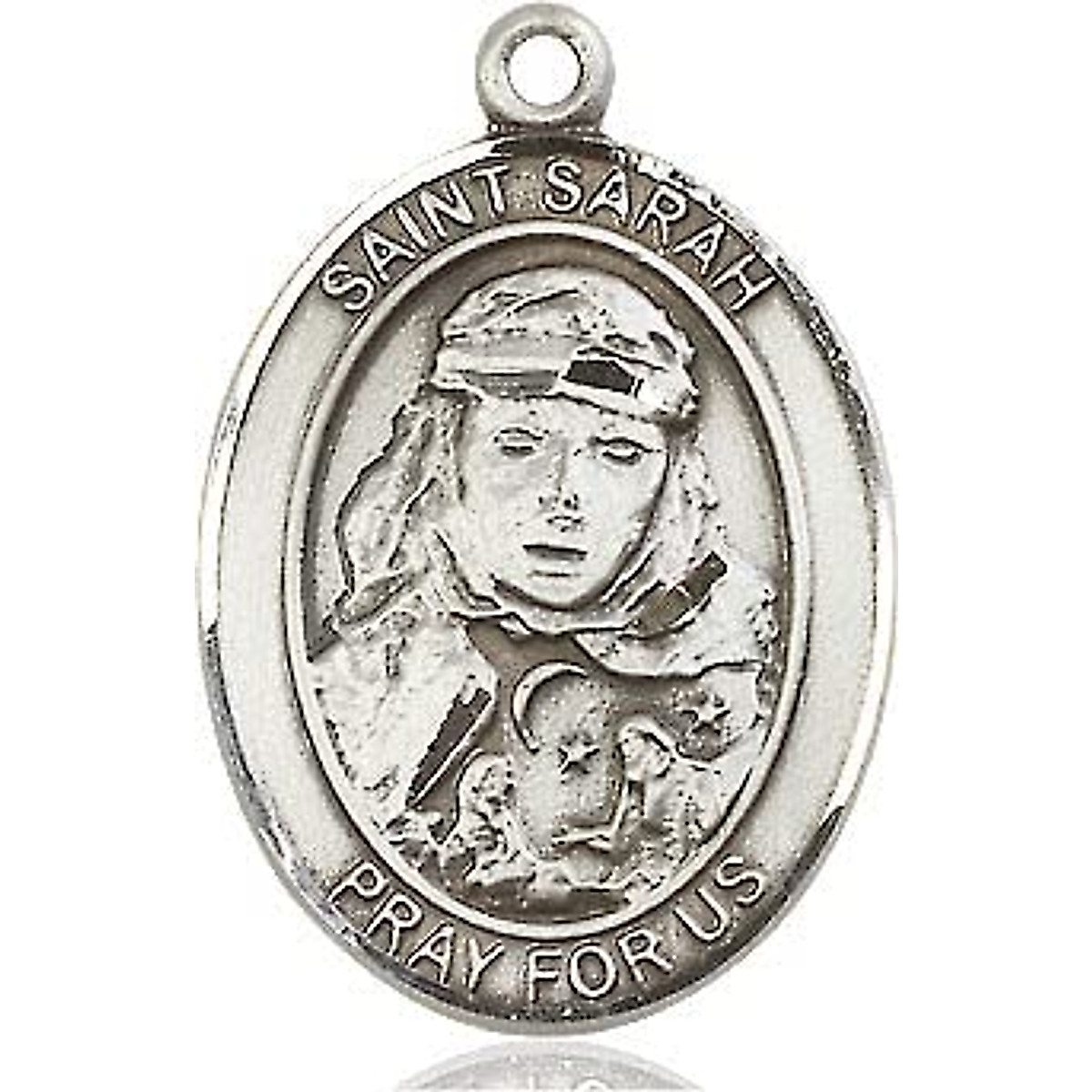 EXTEL Large Oval Pewter St. Sarah Medal, Made in USA