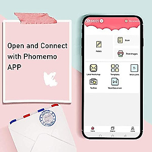 Phomemo M02S Pocket Printer- 300dpi Mini Bluetooth Thermal Printer with 3 Rolls White Sticker Paper, Compatible with iOS + Android for Learning Assistance, Study Notes, Journal, Fun, Work
