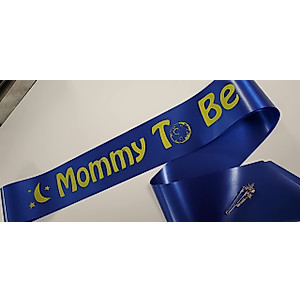 Galaxy Baby Shower Pins for Family to Wear at Gender Reveal Outer Space Theme Rockets It's a Boy Sprinkle (mommy sash & daddy pin)