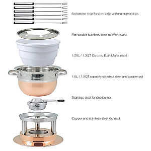 Swissmar Lausanne 11 Piece Copper Plated Fondue Set