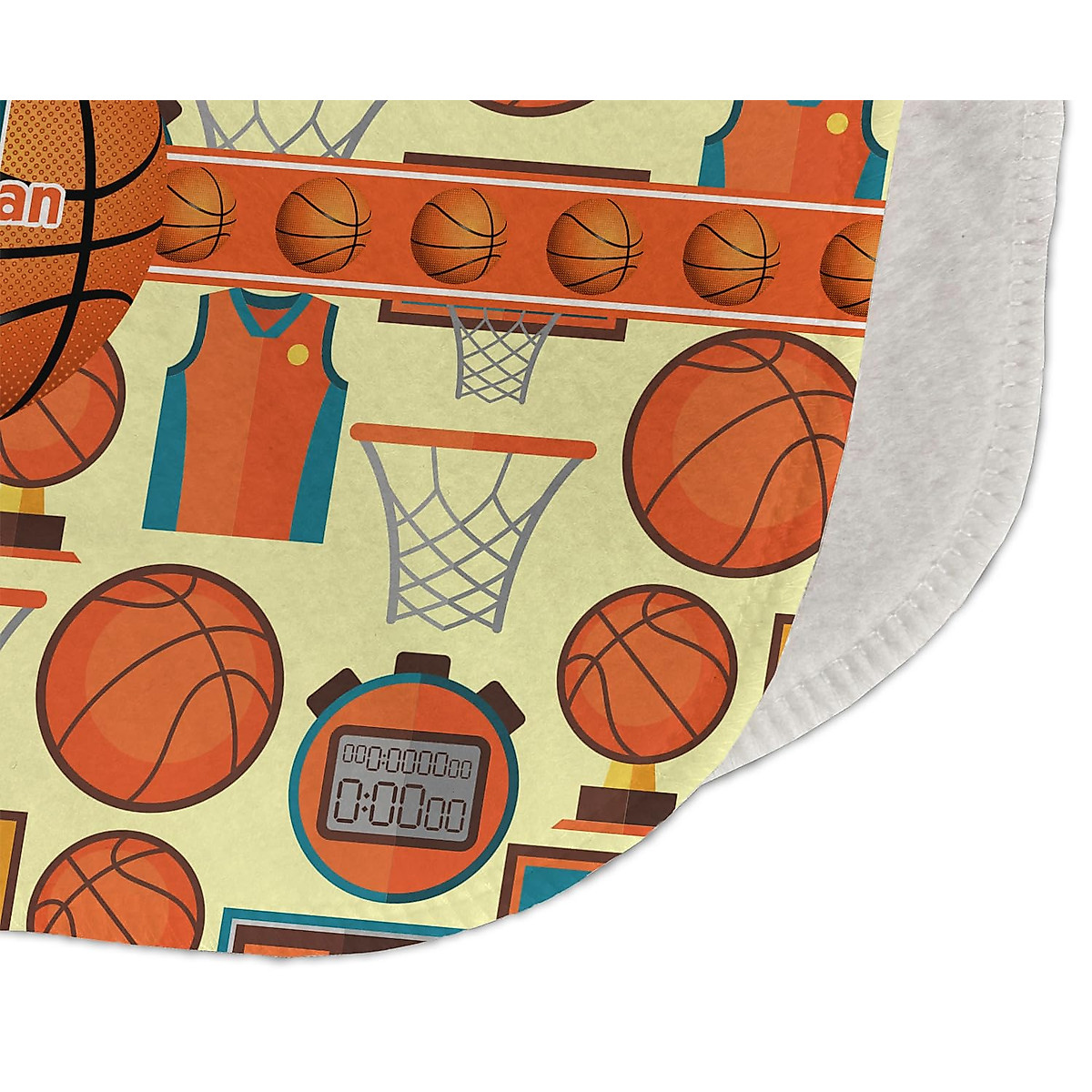 Personalized Basketball Burp Cloth - Fleece w/Name or Text