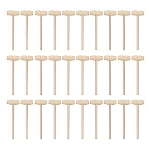 Jeanoko Kids Hammer Wood, 30pcs Mini Wooden Hammer Kids Toys Wooden Crab Lobster Mallet Small Wooden Mallet for Breakable Chocolate Heart