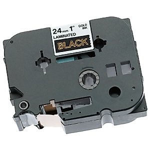 Brother TZ354 1in Labeling Tape (26.2ft, Gold on Black)