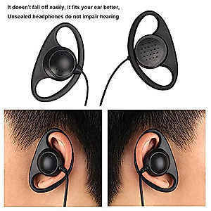 XFOX® 2Pin Advanced D Shape Clip-Ear PTT Headset Earpiece Mic for Motorola 2 Way Radios GP88S GP300 GP68 GP2000 GP88 GP3188 CP040 CP1200 A8 A6 A10 A12 Walkie Talkies(2Pack)