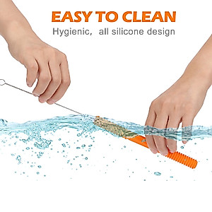 MAXPRO, 3 Pack Sensory Teething Tubes Soft Silicone Teether Toy for Babies with Autism,Biting,Chewing,Oral Motor Needs,Chew Stick for Infant Toddlers Kids, Blue,Green,Red, 6.9 inch*6.5 inch*6.5 Inch