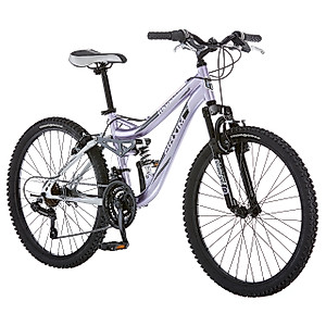 Mongoose Maxim Girls Mountain Bike, 24-Inch Wheels, Aluminum Frame, 21-Speed Drivetrain, Lavender