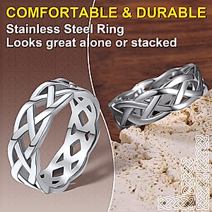 Irish Celtic Ring Women Stainless Steel Friendship Endless Knot Ring