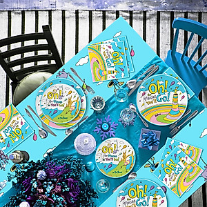 GPWXYYY 81Pcs Oh The Places You'll Go Decorations, Back to school Decorations Tableware Include 1 Tablecloth, 20 Napkins, 40 Plates, 20 Cups for Table Decor