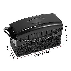 X AUTOHAUX 6X Tire Tyre Wheel Rim Trim Contour Detailing Dressing Shine Applicator Pad Sponge Foam Brush for Car Truck Tires Waxing Polishing Cleaning Wipe Washing Without Lid & Handle Black