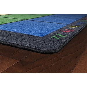 Flagship Carpets Learning Grid Colorful Numbers and Letters Kids Seating Area Rug for Classroom, Play Area Mat, Home Learning or Kids Room Carpet, 5'10" x 8'4", Seats 24