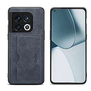 HAII Card Holder Case for OnePlus 10 Pro 5G, Premium PU Leather Wallet Case with Card Slots Shockproof Protective Case for OnePlus 10 Pro 5G 2022 (Gray)