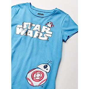 Amazon Essentials Disney | Marvel | Star Wars | Frozen | Princess Girls' Short-Sleeve T-Shirts, Pack of 4, Star Wars Rule The Galaxy, XX-Large