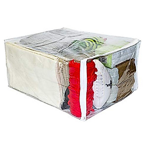 Clear Vinyl Zippered Sweater Storage Bags 17 x 20 x 10 Inch 5-Pack