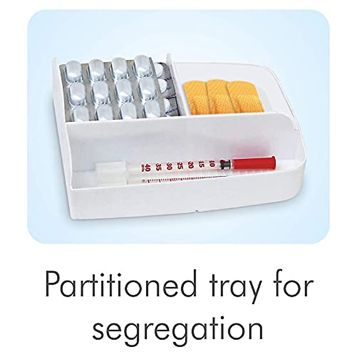 Milton Medical Box, First Aid Empty Medicine Storage Box | Organizer | Attached Handle | Family Emergency Kit | Detachable Tray | Easily Accessible with a Transparent Lockable Lid | White