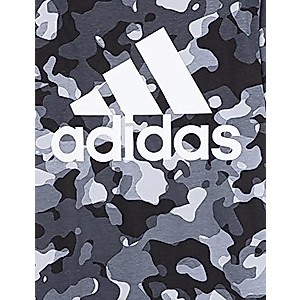 adidas Boys' Core-camo All Over Print Short Sleeve Tee (Big Kids), Black, X-Large (18/20)