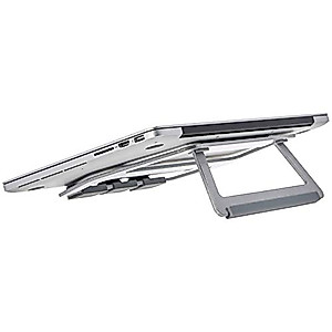 Amazon Basics Aluminum Portable Foldable Support Stand for Laptops up to 13 Inches, Silver