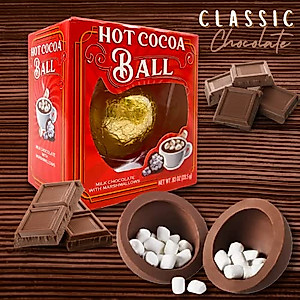 Hot Chocolate Melting Balls Assorted Variety with Salted Caramel, Peppermint, and Classic Flavors, Bulk Cocoa with Mini Marshmallows Inside, Cute Candy Stocking Stuffers Party Favor Pack of 3
