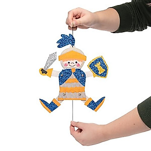 Baker Ross AT699 Knight Wooden Puppet Kits - Pack of 4, for Kids Arts and Crafts Projects