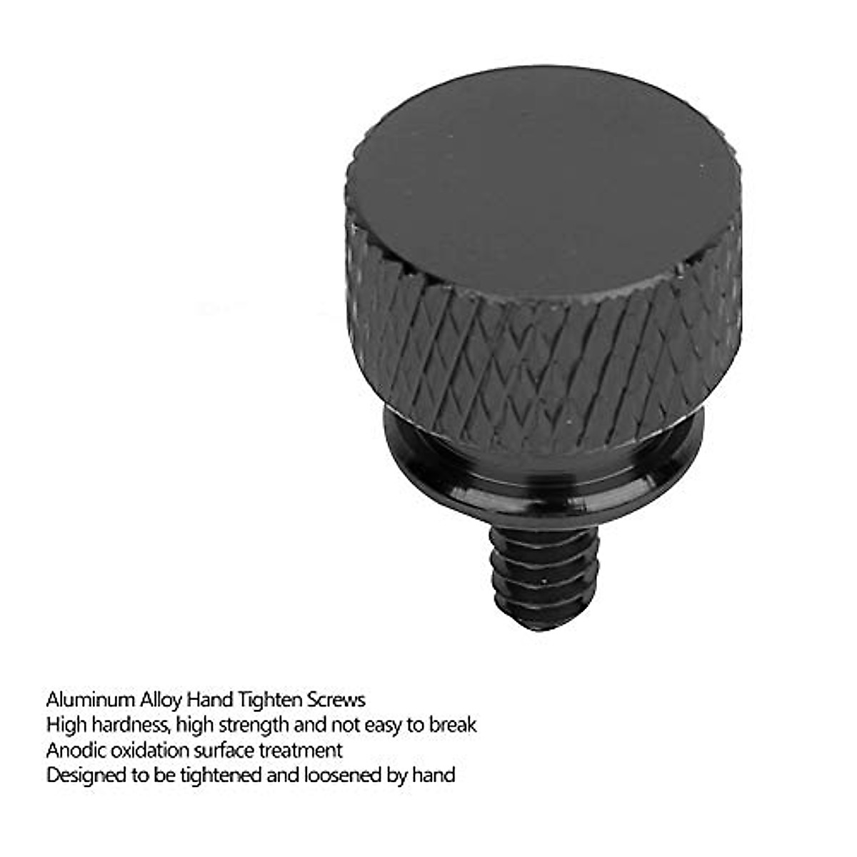 Computer Case Thumb Screws, Hand Tighten Screws Knurled Aluminum Alloy 20PCS/Set for Repair Mounting for Manual Operation(Black)