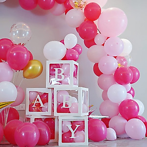 FOTIOMRG Hot Pink Balloons 12 inch, 100 Pack Hot Pink Latex Balloons Helium Quality for Valentines Birthday Wedding Bridal Shower Baby Shower Party Decorations (with Pink Ribbon)