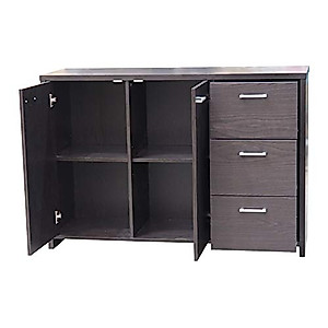 Kings Brand Furniture - Sideboard Buffet Storage Cabinet with 3 Drawers and 2 Shelves, Kitchen Console Cabinet for Living Room, Dining Room, Kitchen, Entryway