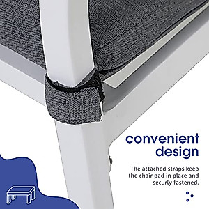 Soleil Jardin 3-Piece Patio Bistro Set Aluminum Bistro Table Set Patio Chairs with Cushion Outdoor Dining Table Set, White Finish & Grey Cushion