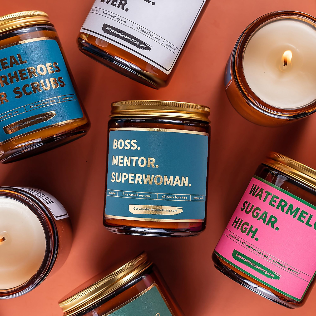 Got You A Little Something Boss Mentor Superwoman Lavender Vanilla Soy Candle ; Boss Lady Appreciation Gift for Christmas Retirement or New Job Promotion ; Thank You Gifts for Women for Boss Day