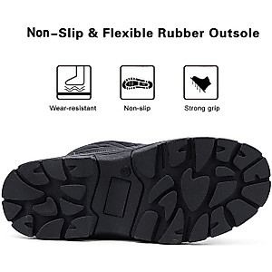 ALEADER Winter Boots for Men, Waterproof Snow Boots Hiking Shoes Black 12 D(M) US