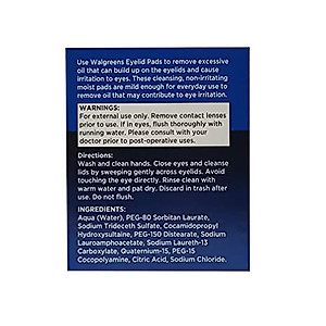 Walgreens Eyelid Pads Non-Irritating Cleansing Moist Pads 30 Individually Wrapped Pads