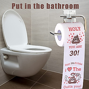 Anquan Happy 30th Birthday Toilet Paper Novelty Birthday Gifts Party Decorations Birthday Gag Gift ideal for Bday or Anniversary Celebration.