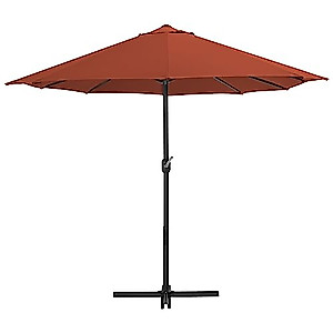 Annlera Patio-Umbrellas 181.1"X106.3"X96.9" Brown,Fabric+Aluminum Pole and Ribs,Garden Umbrella Pool Umbrella Backyard Umbrella Double-Top Parasol,Uv Protective and Anti-Fade