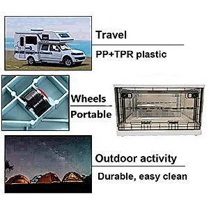 Portable Hedgehog Cage Carrier with Wheels and Handles, Collapsible Hamster Cage Plastic Rat House Indoor Outdoor Small Critter Habitat Pet Travel Carrier Box for Hedgehog,Hamster,Rat,Bearded Dragon