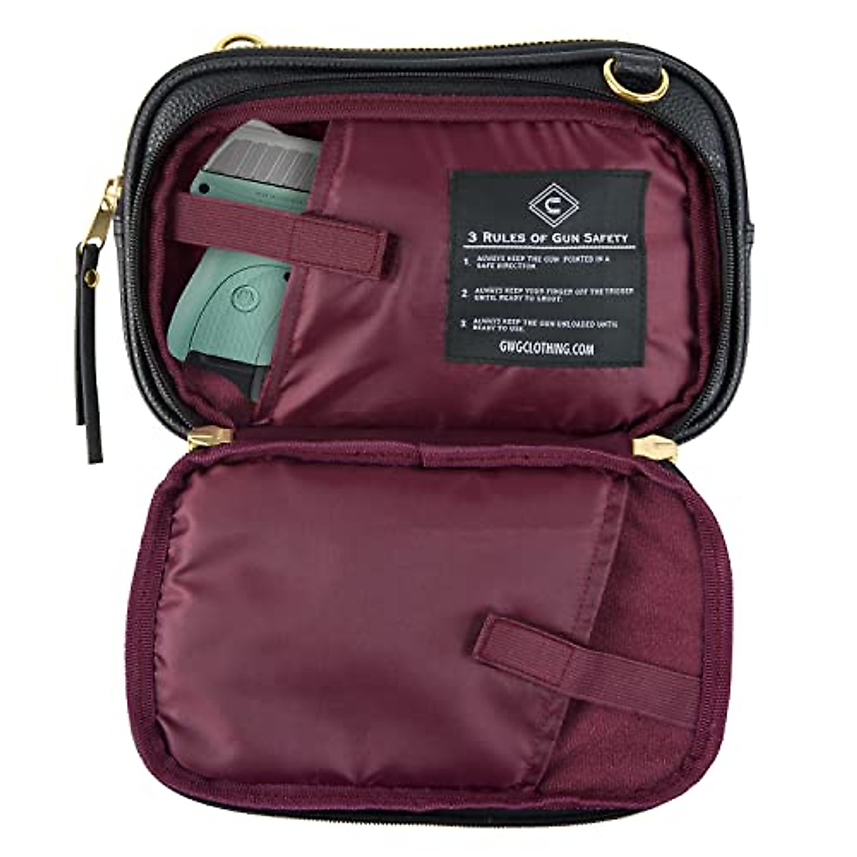 Allen Company Girls With Guns® Concealed Casual Tomboy Clutch Purse, Lockable Concealed Carry, Ambidextrous, Black