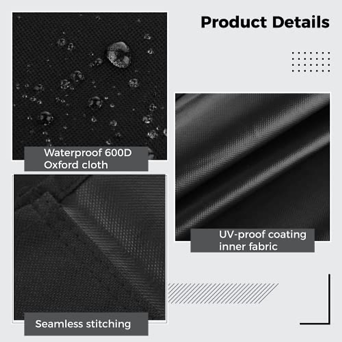 Homaisson Swing Cushion Covers, Waterproof Outdoor Swing Seat Protection Cover, 600D Oxford Cushion Replacement Swing Seat Cover for Patio Garden Yard, Black, 58 x 40 in