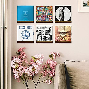 Record Wall Mount - Solid Wood Elegant Display Record Shelf Holder - Solid Wood Floating Album Shelf Storage Match for Office Home Decor Yuans