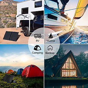 Renogy 100 Watt 12 Volt Portable Solar Panel for Power Station, Foldable 100W Solar Panel Suitcase with Adjustable Kickstand, Solar Charger for RV Camping Off Grid System,Black