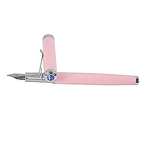 Abcsea Executive Y5 Medium Nib Fountain Pen Silver Clip with Diamond - Pink