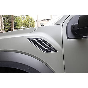 Justautotrim Front Side Fender Vent Chrome Cover Trims for 2017 2018 2019 2020 Ford F150 Raptor Accessories (Carbon Fiber)