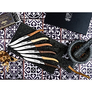 Laguiole Style de Vie Steak Knives, Luxury Line, 6 pieces, Mixed Wood, in giftbox