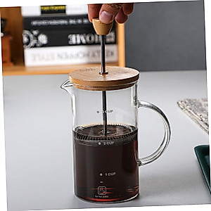 Ciieeo Expresso Coffee Cup Coffee Glass Press Kettle Cold Brew Coffee Pot Manual Coffee Pot Resistant Teapot Tea Maker Borosilicate Coffee Pot Concentrate Travel Wood Jug