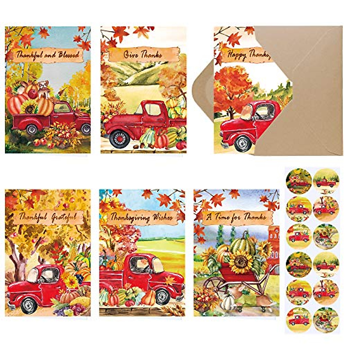 Bulk Thanksgiving Cards - 120 Sets of Vintage Designs