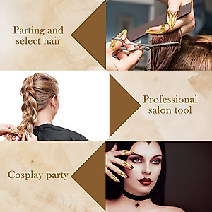 6 Pieces Metal Hair Sectioning Rings - Retro Hair Tools for Women, Halloween Cosplay, Hair Extensions, Salon Use (Silver, Gold)